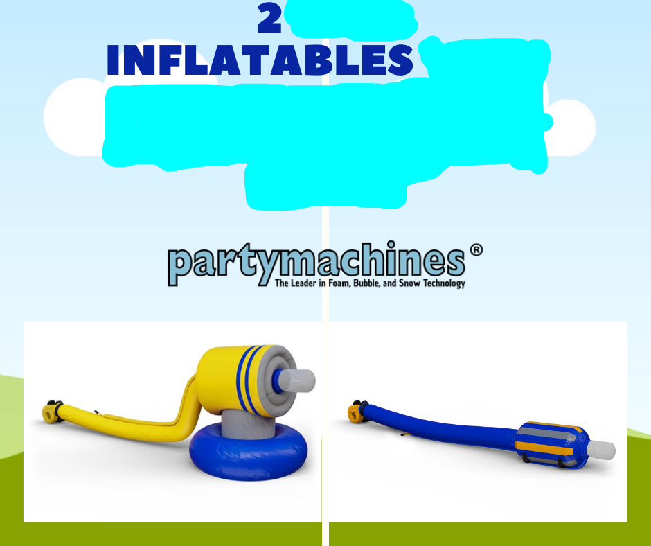 FOAM POWDER PACKS – 114 PACKS and 2 FREE Inflatables – Partymachines